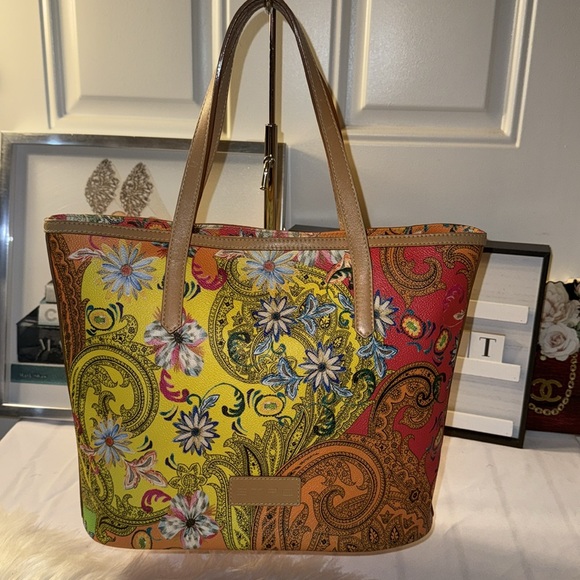 Etro | Bags | Rare Etro Tote Bag Multicolor Flower Paisley Used From ...